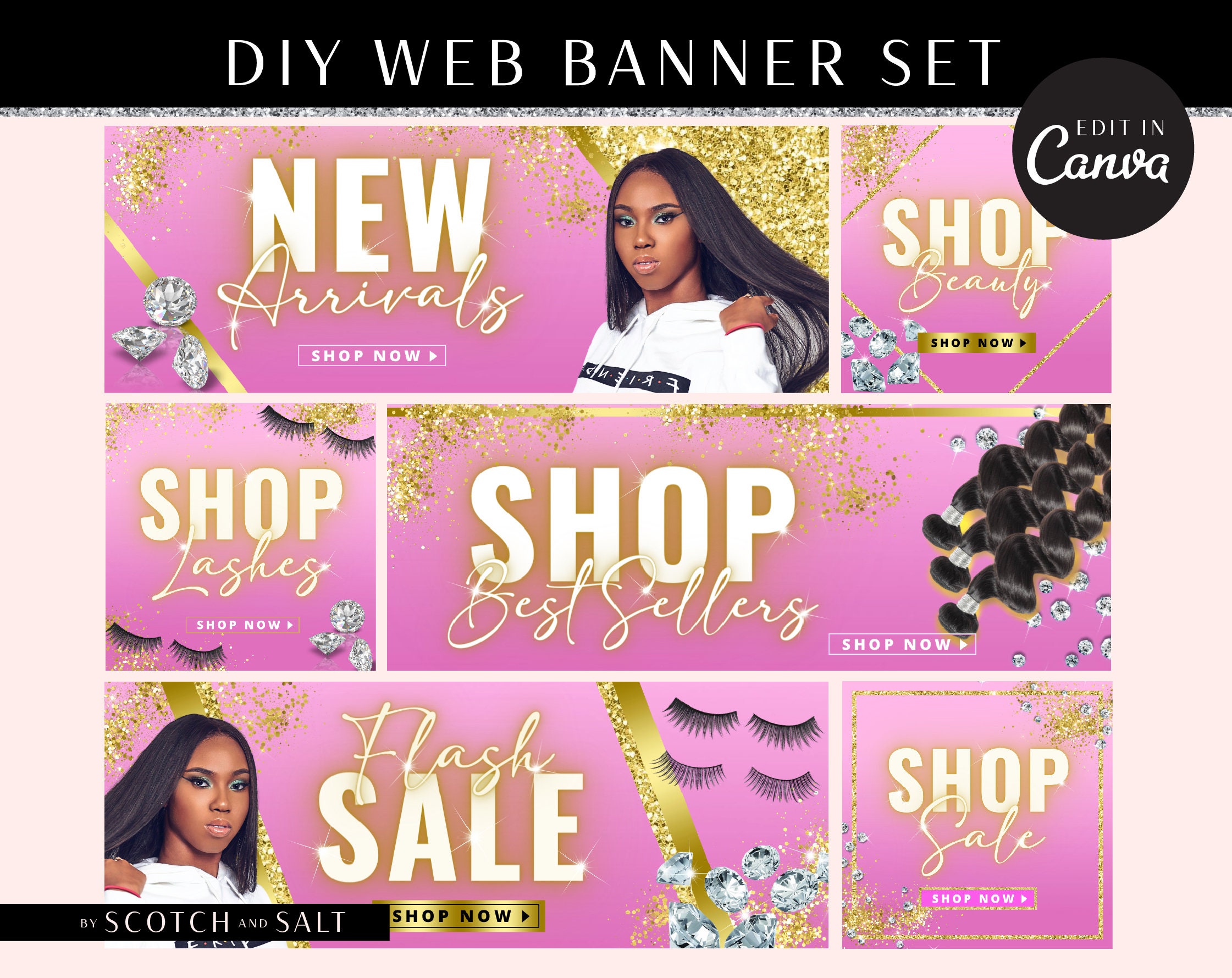 Paper Paper & Party Supplies hair lashes glitter web banners DIY WEB ...