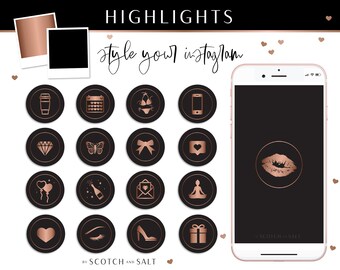 Instagram Story Highlights Icon Covers Rose Gold Instagram | Etsy
