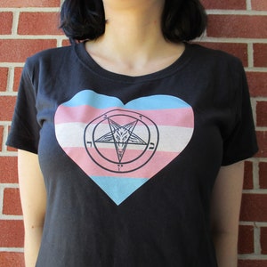 LGBTQA+ Trans Baphomet Sigil Pronoun HTV Heat Transfer Vinyl Graphic T ...