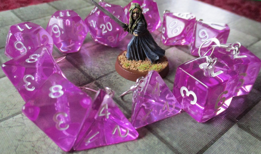 Eldritch Purple D4 D6 D8 D10 D12 D20 RPG DND D&D Dice Earrings - Etsy