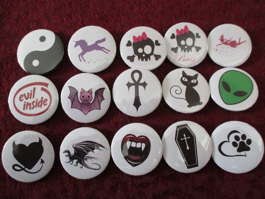 Assorted Nerd, Fantasy, Horror Pinback Pins Button 1.46'' - Etsy
