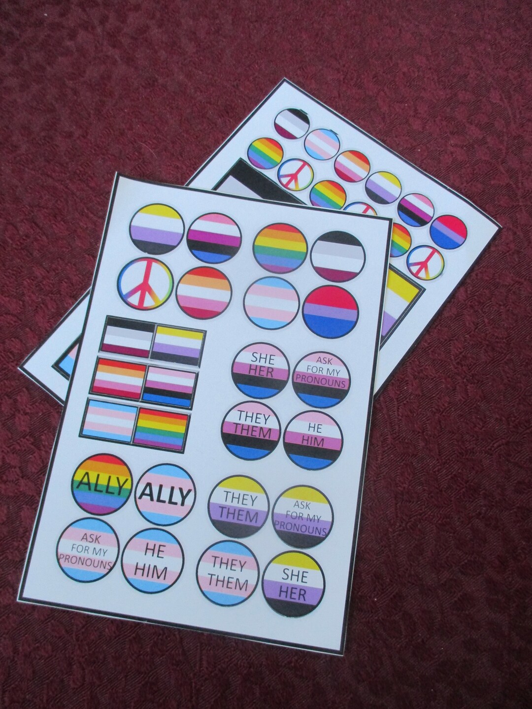 Pronoun LGBT Trans Genderfluid Nonbinary Asexual Pride Flag Stickers ...