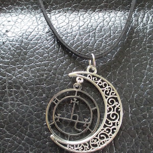 Satanic Sigil of Lilith & Crescent Moon Ankh Dual Strand Pendant ...