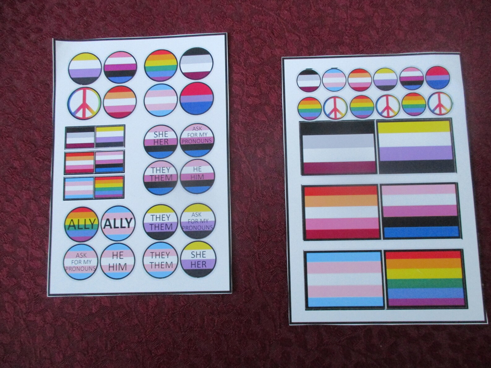 Pronoun LGBT Trans Genderfluid Nonbinary Asexual Pride Flag Stickers ...