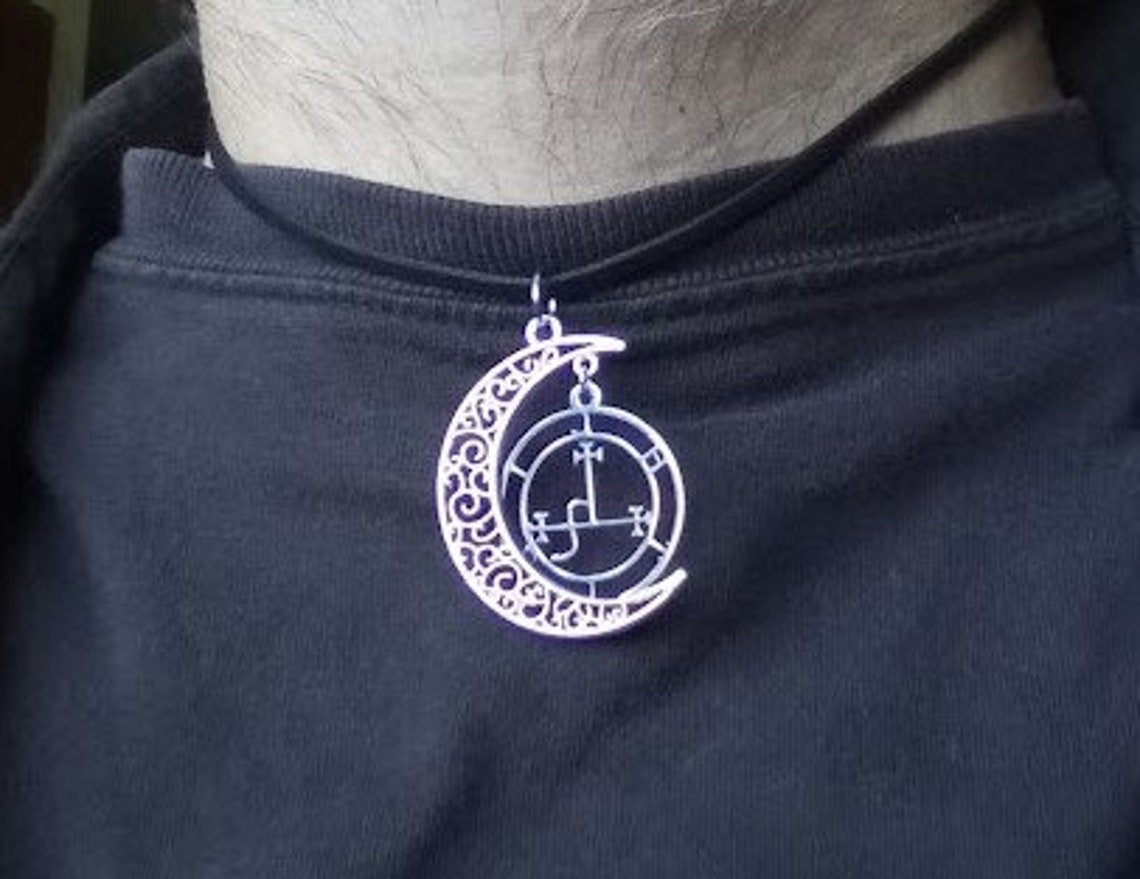Satanic Sigil of Lilith & Crescent Moon Ankh Dual Strand - Etsy