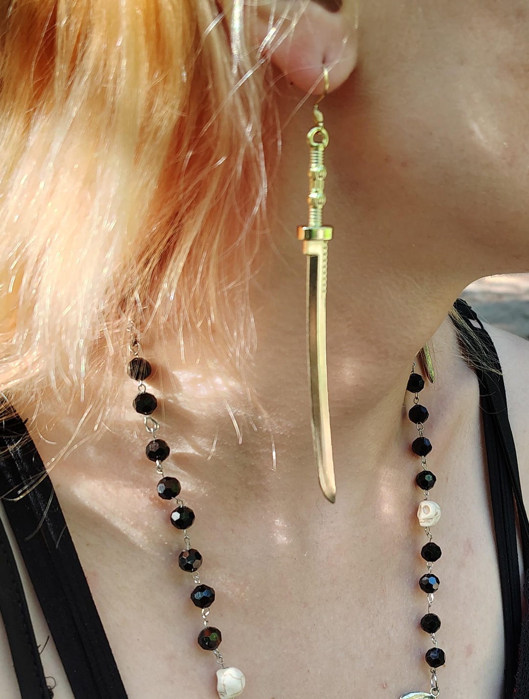 Badass Gold Colored Japanese Samurai Katana Sword / Blade Earrings - Etsy