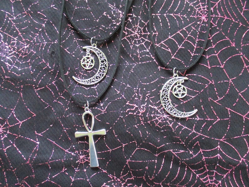 Inverted Pentacle / Pentagram Lunar Crescent Moon Ankh Two - Etsy