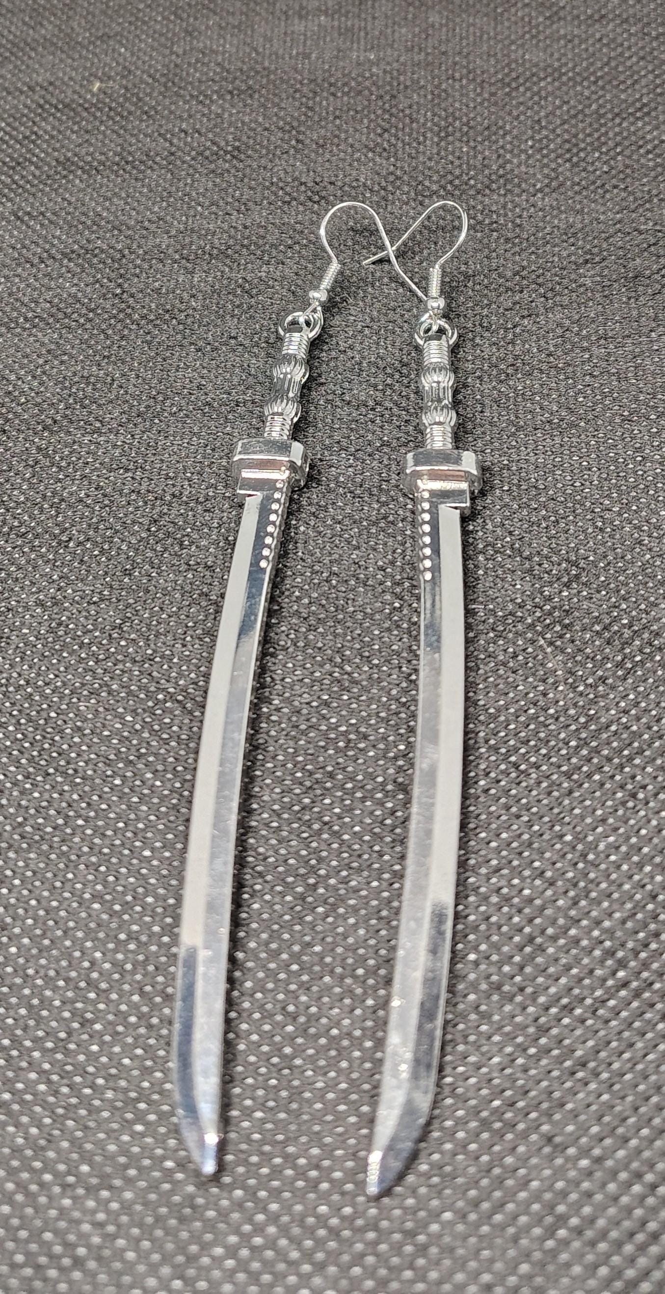 Badass Japanese Samurai Katana Sword / Blade Earrings - Etsy
