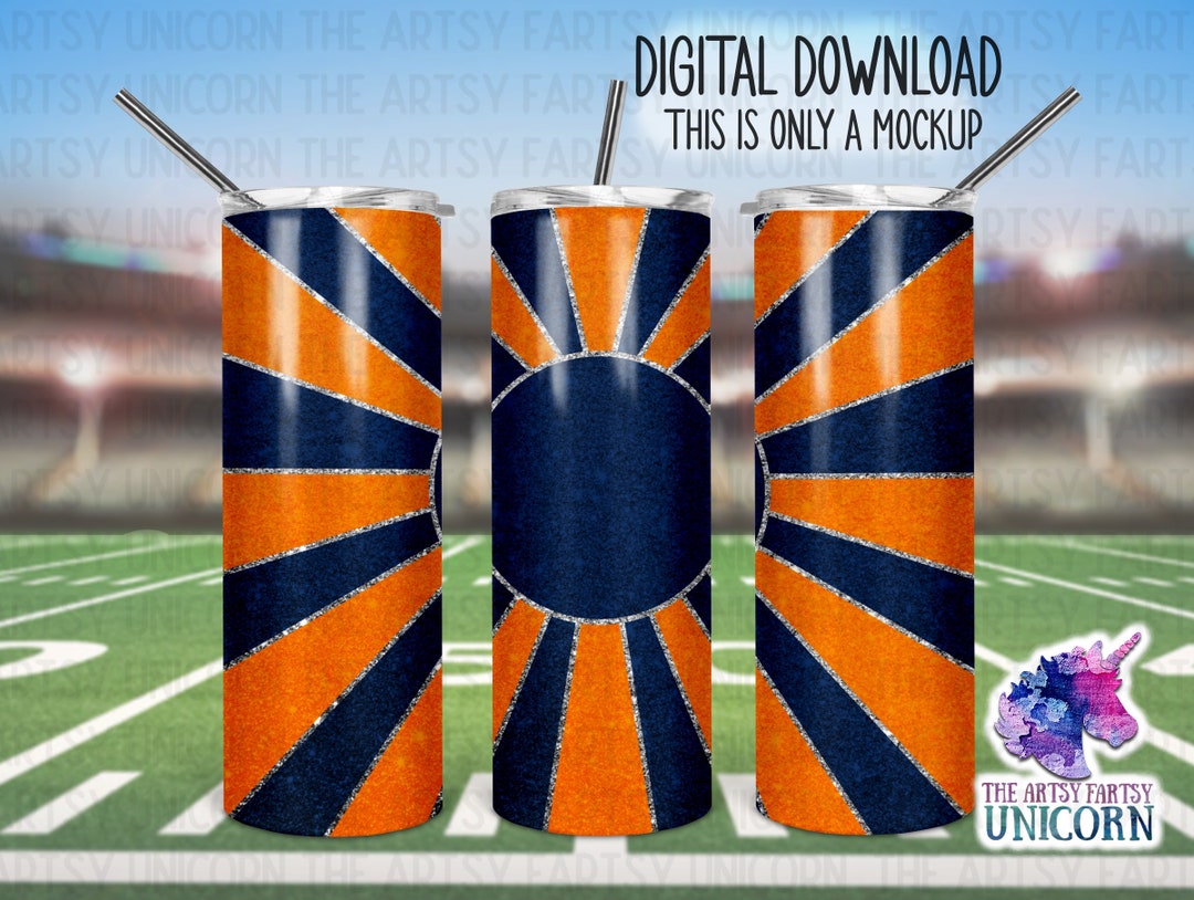 Orange and Navy Blue Sports / School Colors 20 Oz Skinny Straight ...