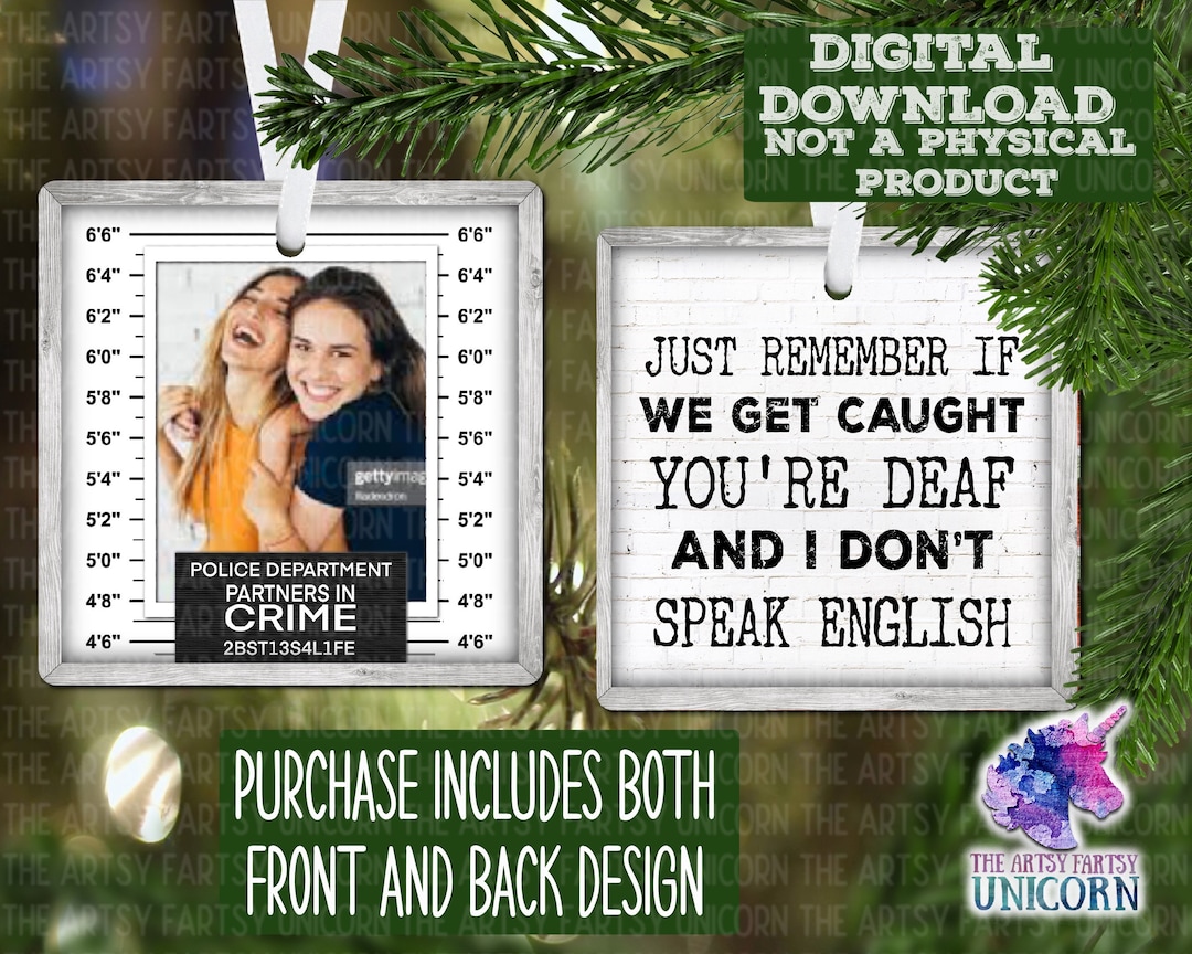 DIGITAL FILE: Best Friend Besties Mugshot Square Ornament Sublimation ...