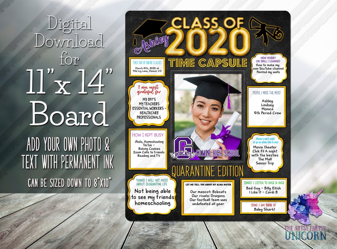 Senior Class of 2020 Time Capsule Dry Erase Board digital Download ...