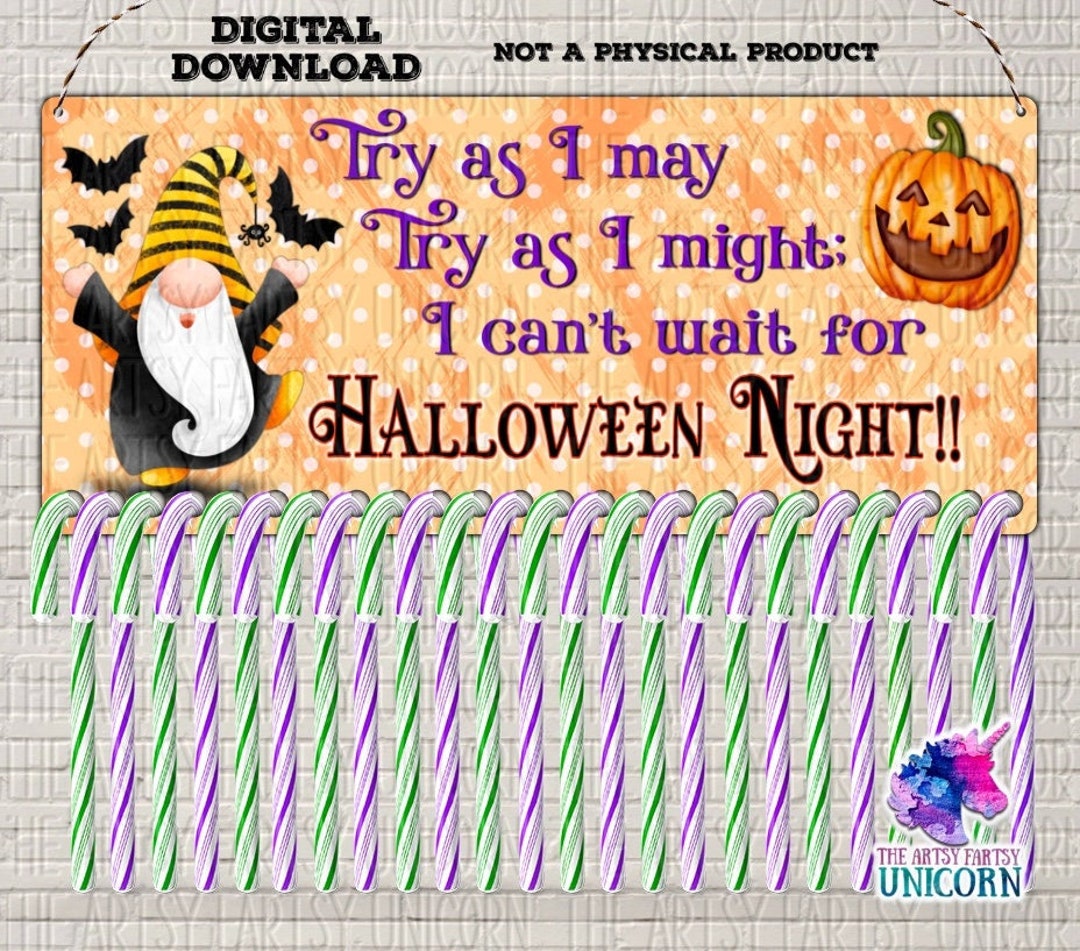 DIGITAL FILE: Halloween Candy Countdown Advent Calendar Sublimation ...