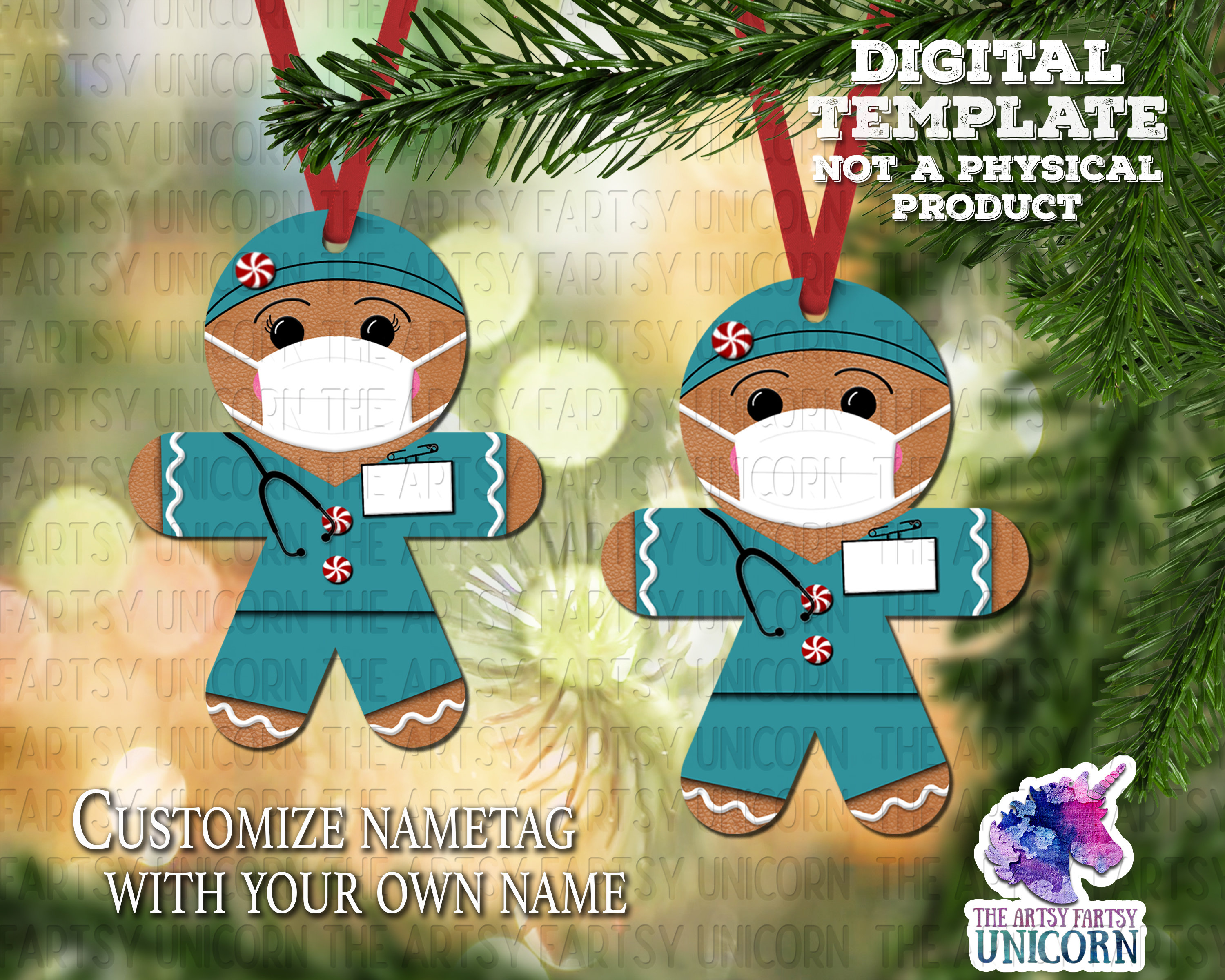 Nurse/Doctor in Scrubs Gingerbread Cookie Christmas | Etsy