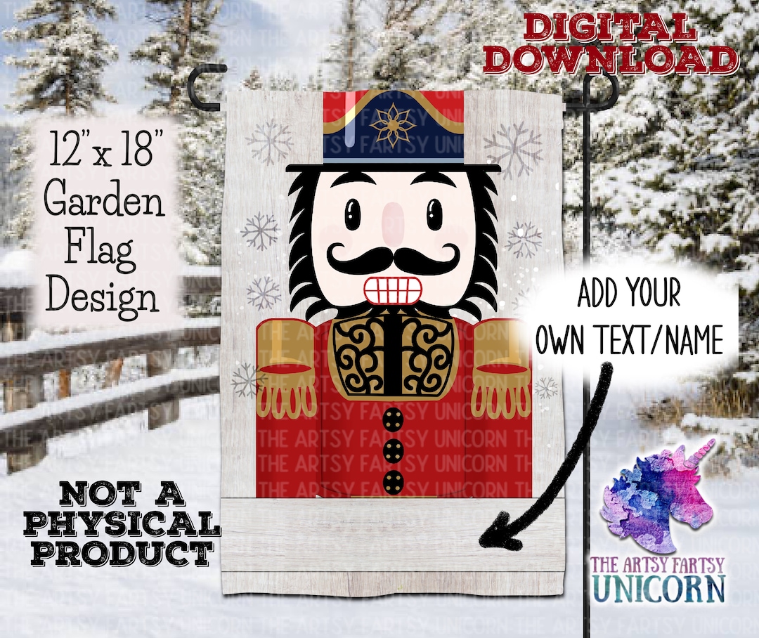 Nutcracker on Distressed Wood Welcome Garden Flag / Sublimation Design ...