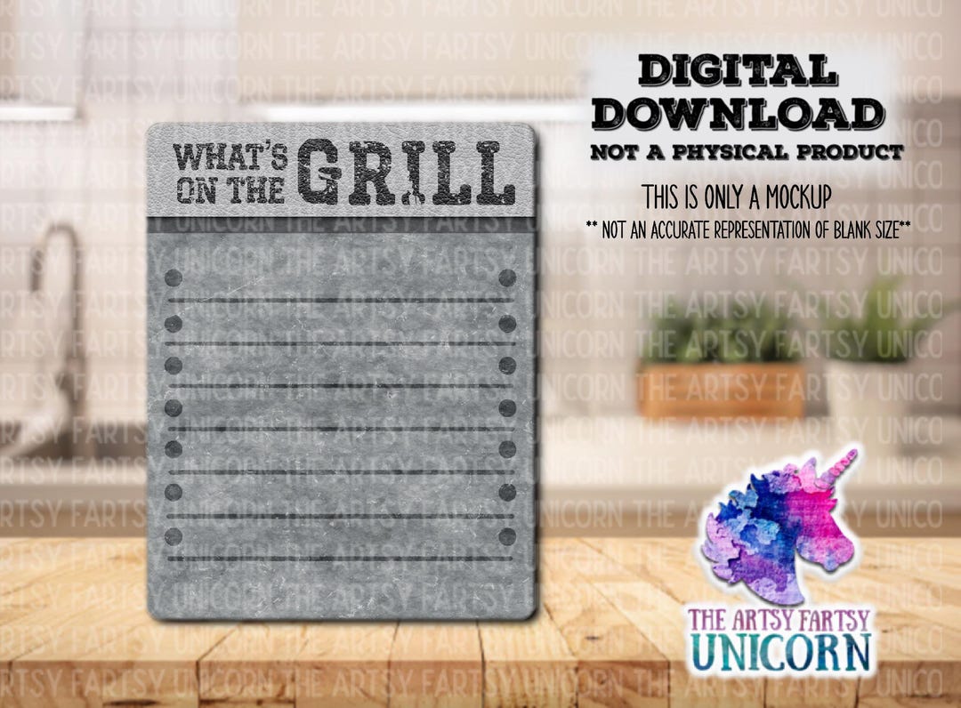 DIGITAL FILE: Grillmaster / Bbq /cookout Menu 8”x10” MDF Dry Erase ...