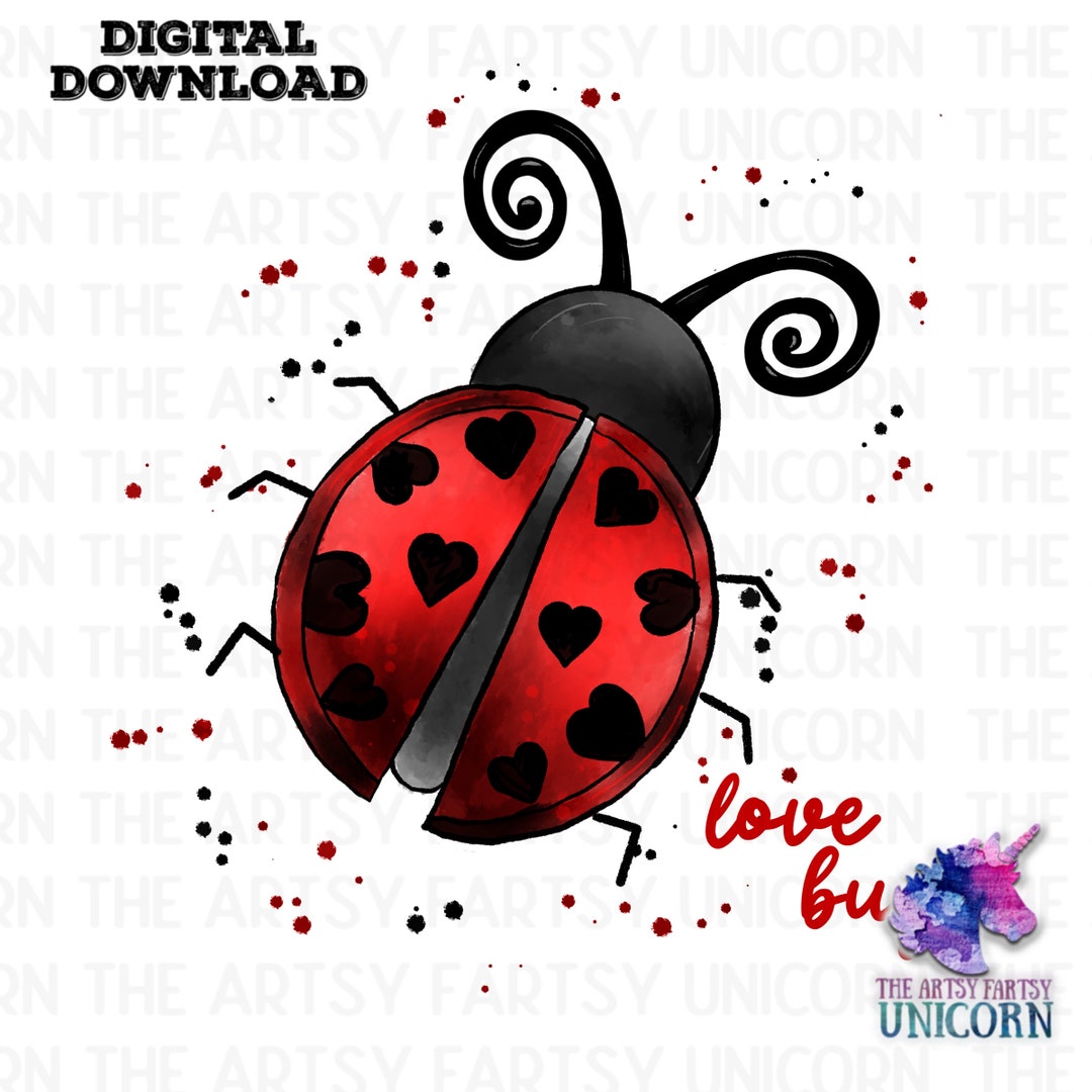 Lady Bug Love Bug Original Artsy Fartsy Watercolor Sublimation - Etsy