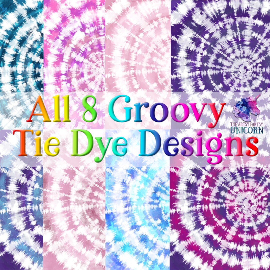 DIGITAL FILE: Groovy Fun Tie Dye Digital Paper Bundle - 8 Designs ...