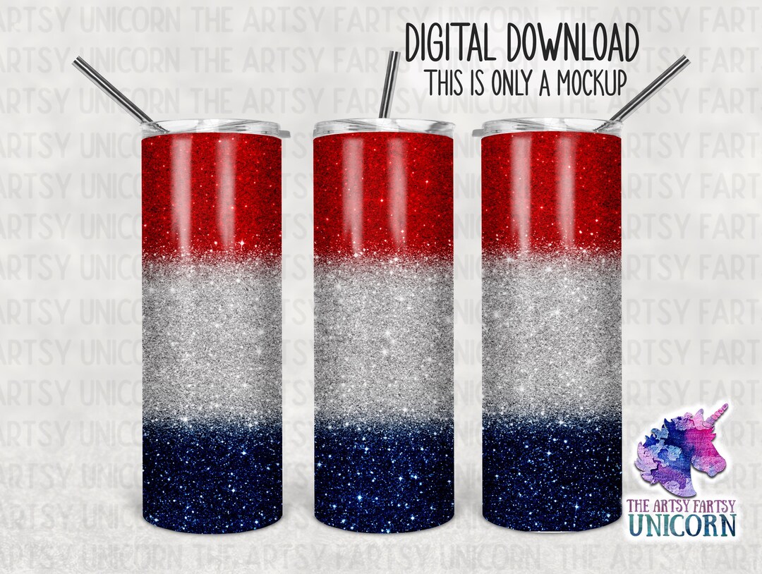 DIGITAL FILE: Red White and Blue Glitter Ombré Sport / School Colors 20 ...