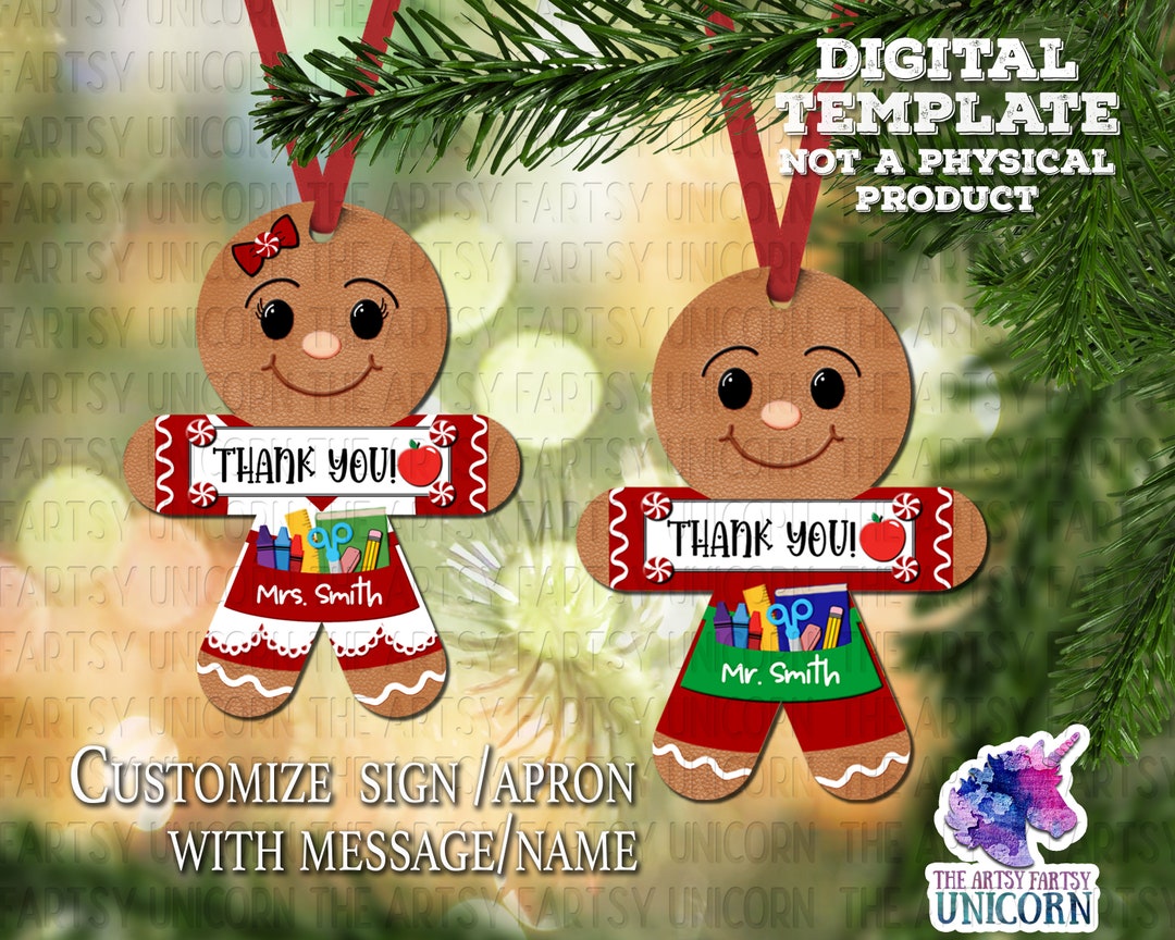 DIGITAL FILE: Teacher Gingerbread Cookie Christmas Sublimation Thank ...