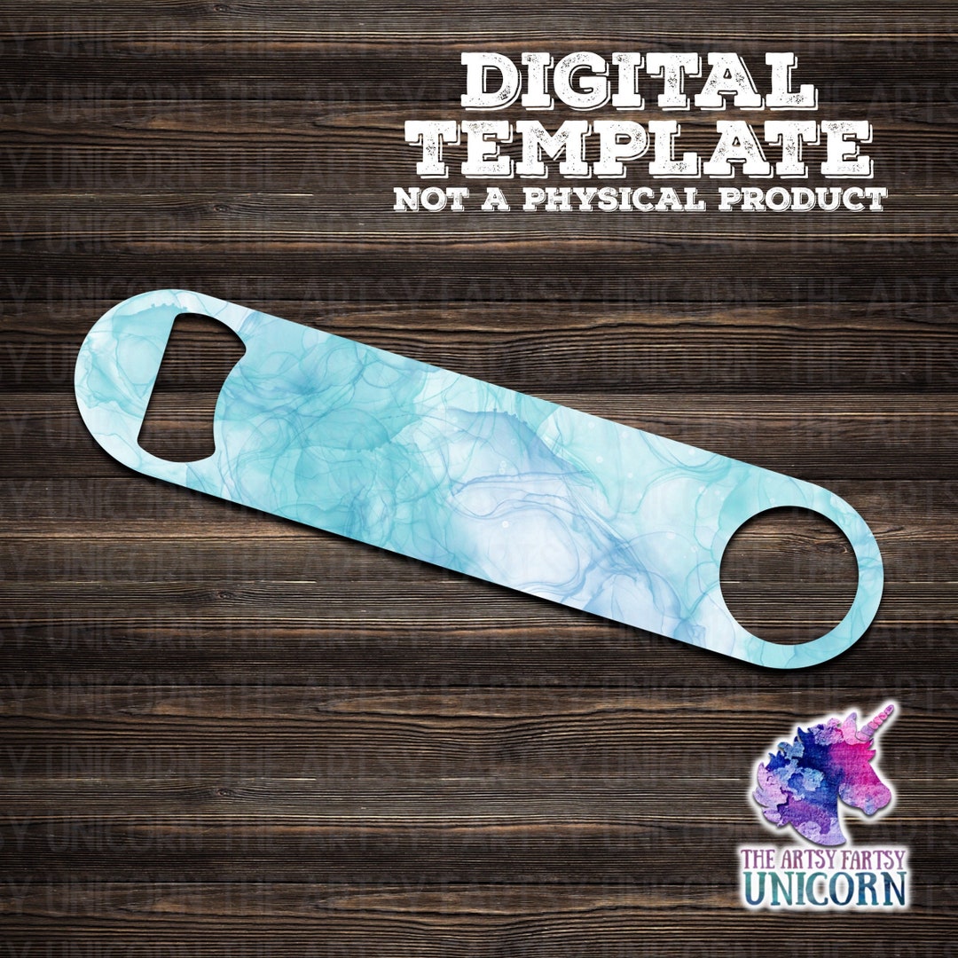 DIGITAL FILE: Blue Watercolor Ink Pub Style Bottle Opener Sublimation ...