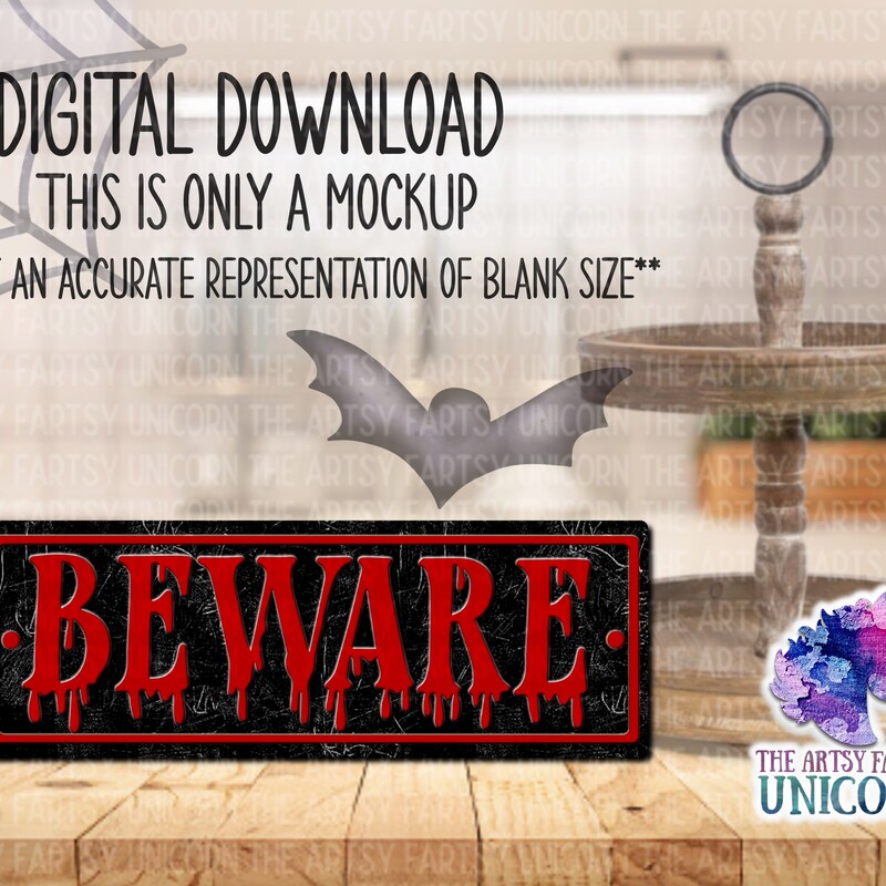 Halloween Beware Sign - Etsy