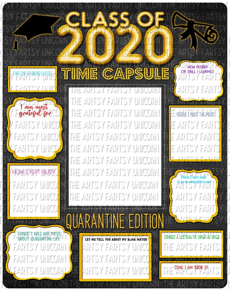 Senior Class of 2020 Time Capsule Dry Erase Board digital - Etsy