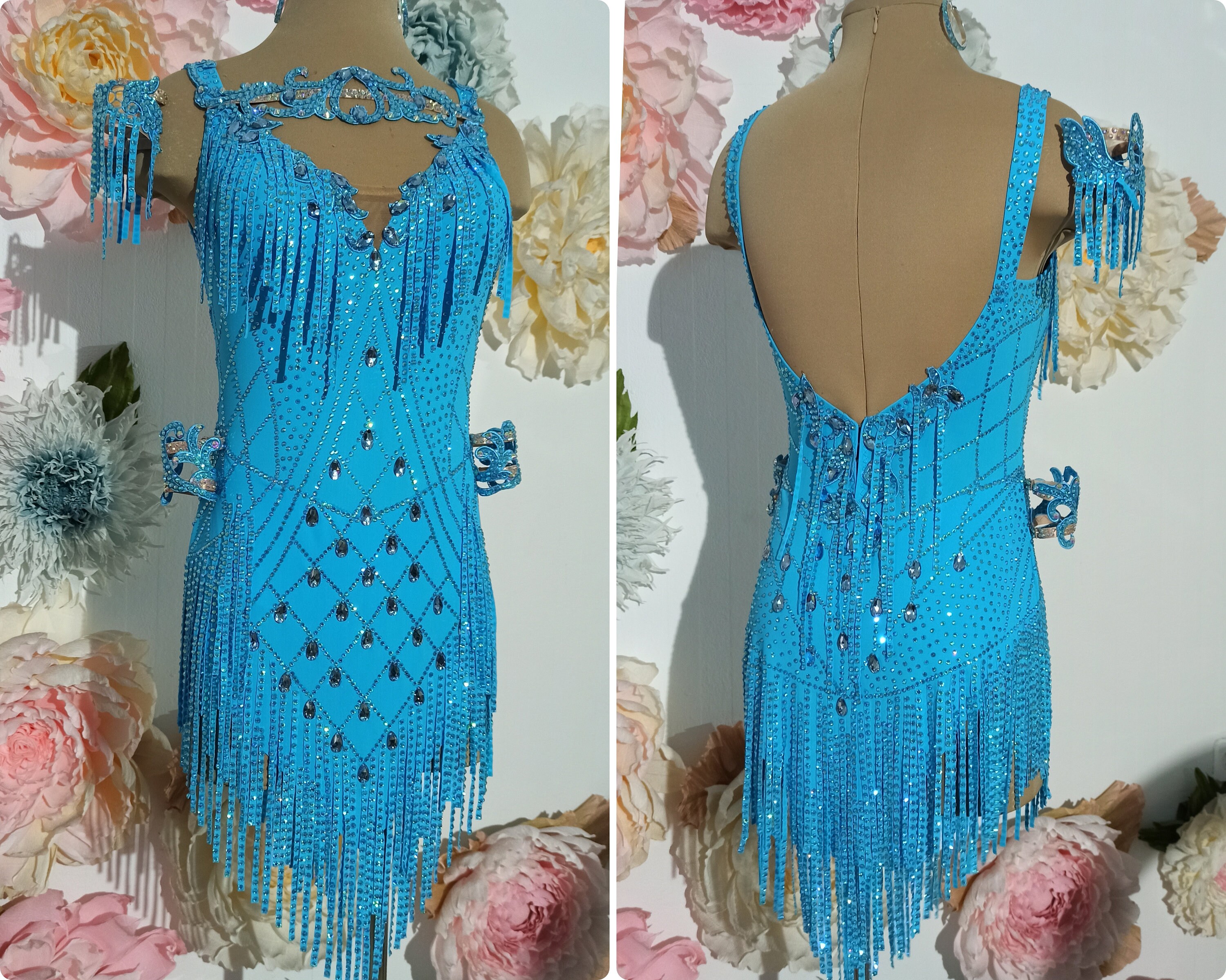 Blue Latin Dance Dresses
