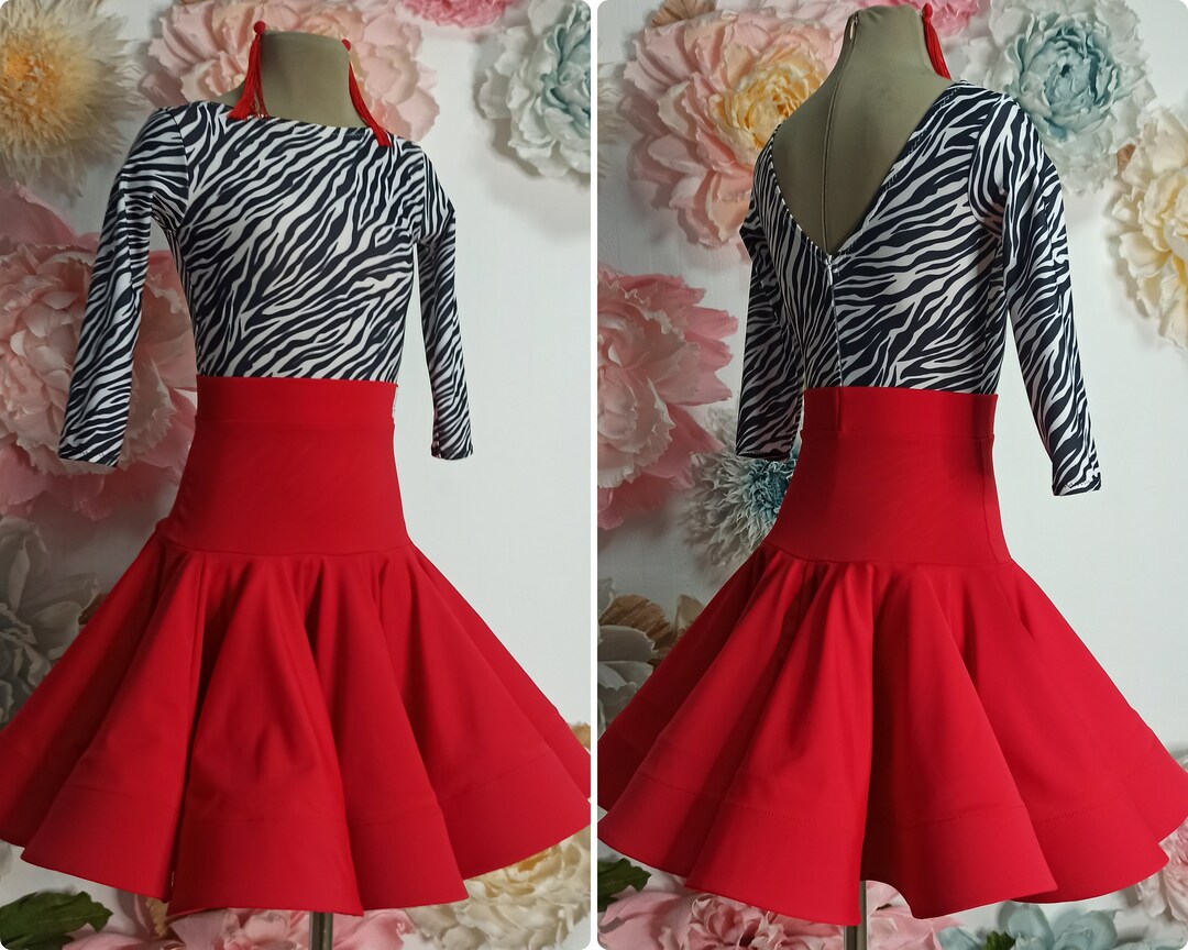 Zebra Print Latin Ballroom Dance Dress / Ballroom Dance Wear / - Etsy