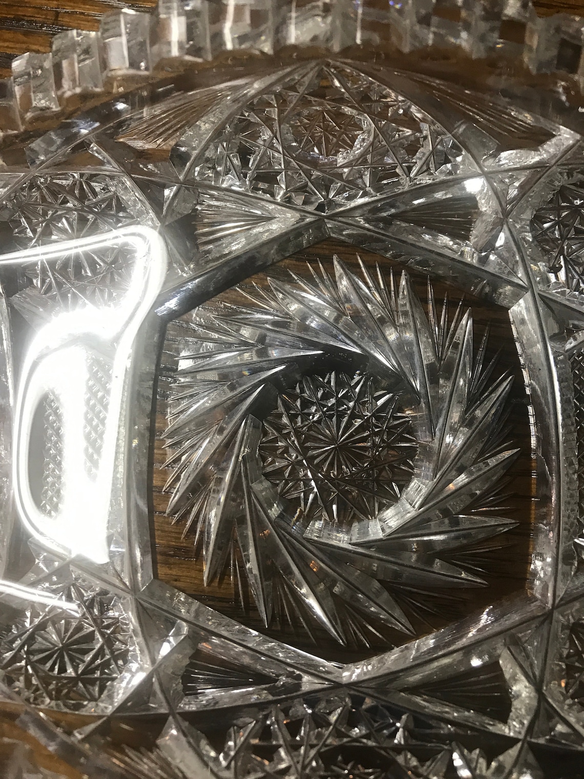 Crystal Sawtooth Pinwheel Design Candy Dish | Etsy