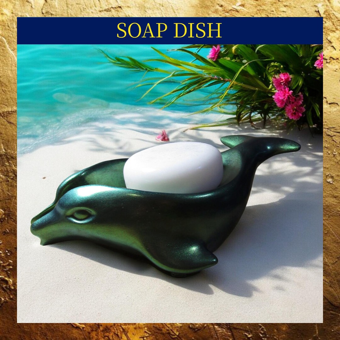DOLPHIN Soap Dish. Large Green Self-draining Soap Dish. - Etsy