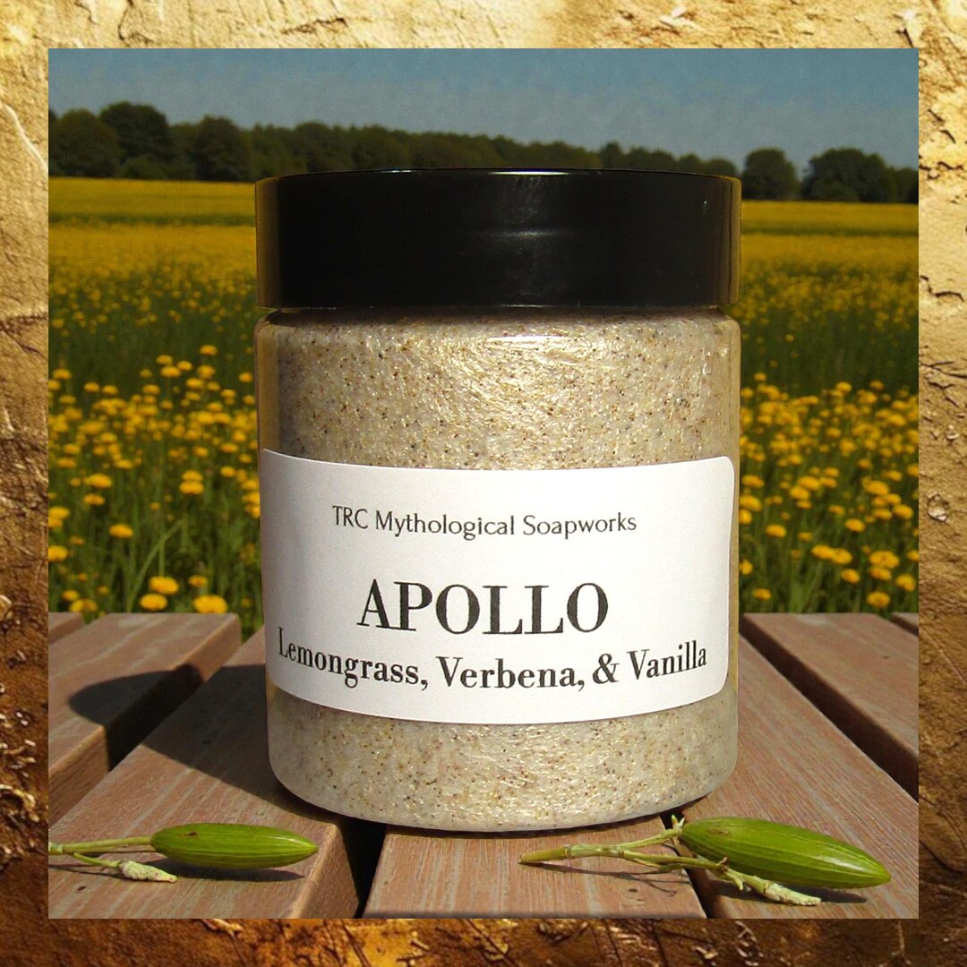 APOLLO Face Scrub: Lemongrass,vanilla, & Verbena Herbal Scent. Gentle ...