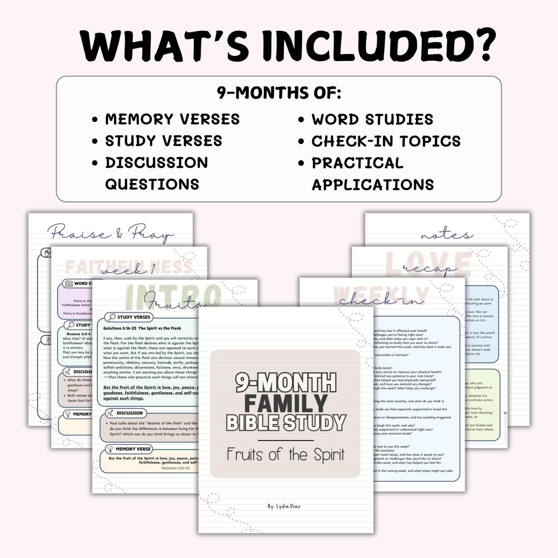 Fruits of the Spirit Family Bible Study: 9-month Printable (PDF) - Etsy