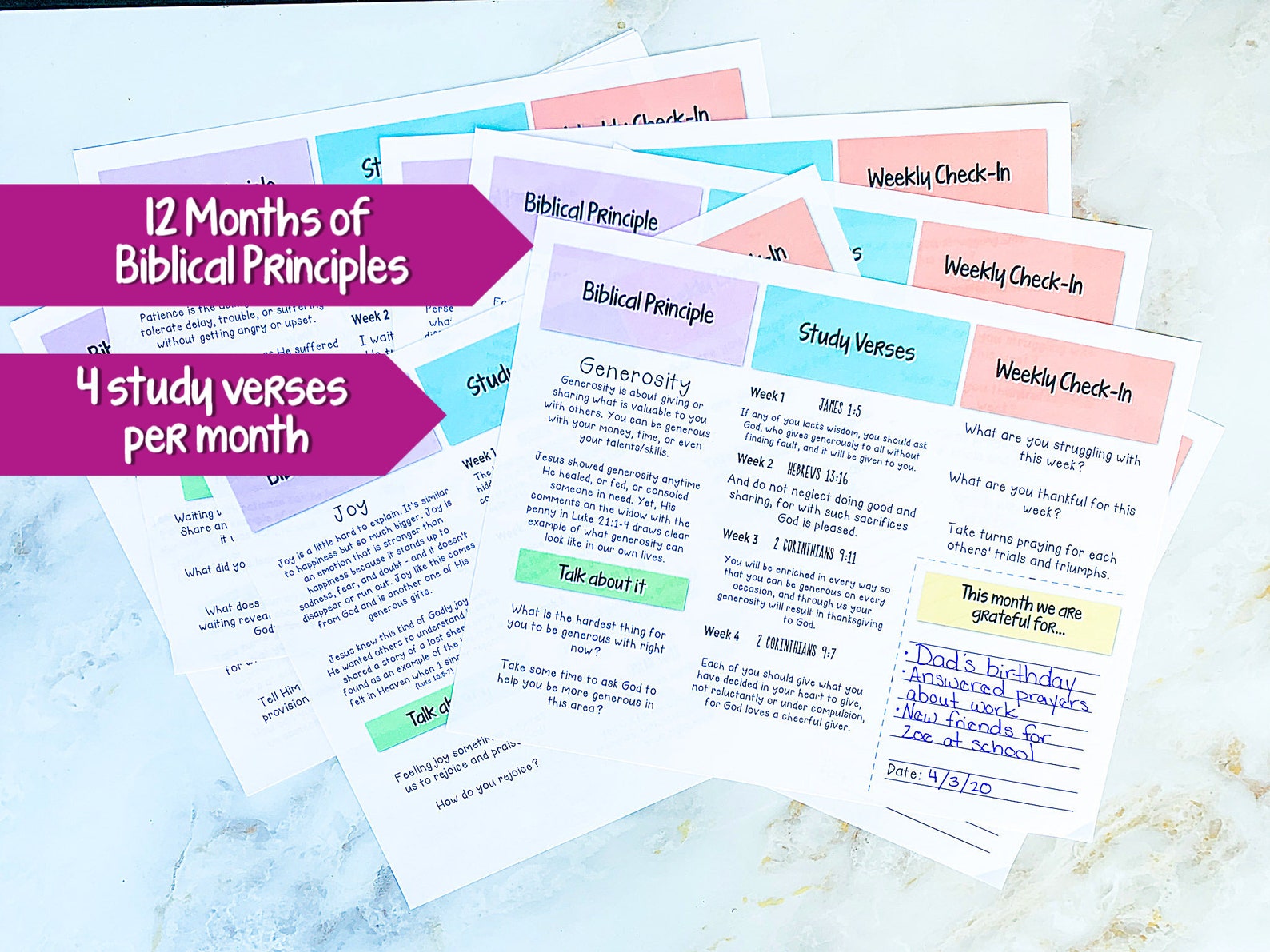 Family Bible Study Printable: 12-month Weekly Devotional (PDF Download ...