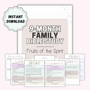 9 Month Family Bible Study Printable - Weekly Family Bible Study ...