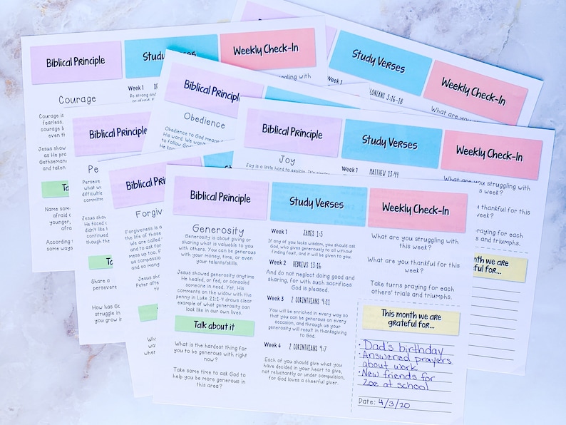 Family Bible Study Printable: 12-month Weekly Devotional (PDF Download ...