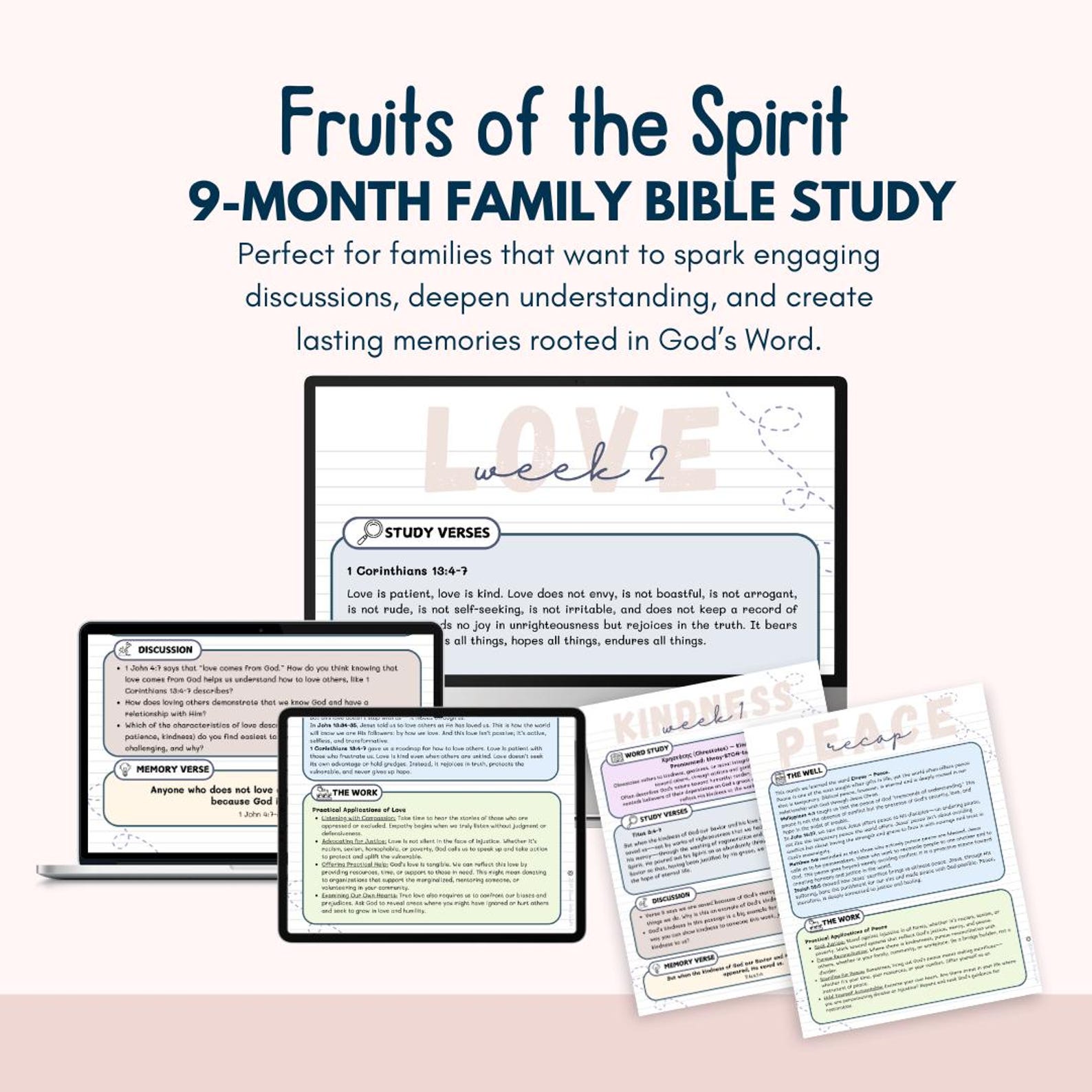 Fruits of the Spirit Family Bible Study: 9-month Printable (PDF) - Etsy