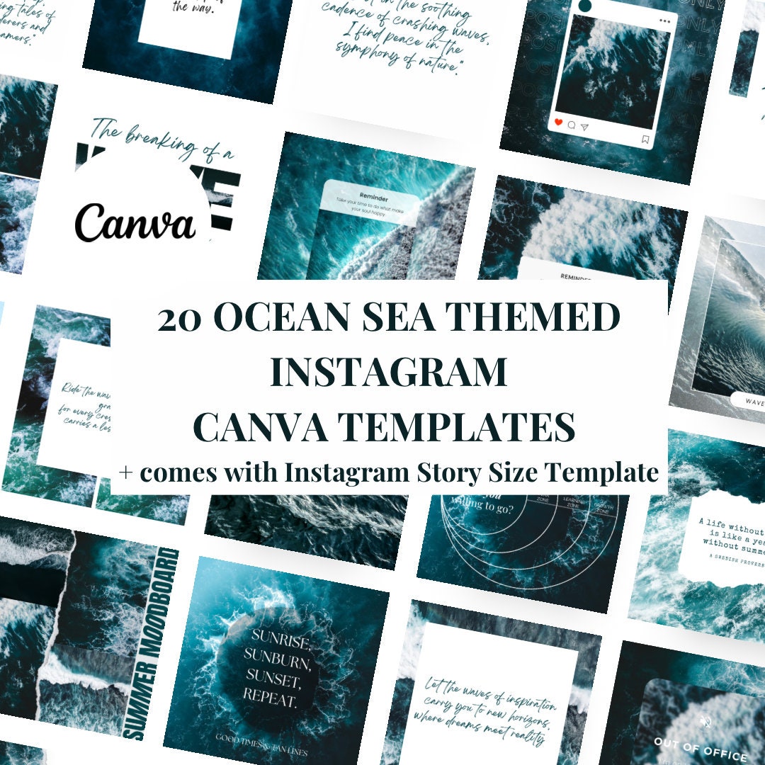 Ocean Sea Social Media Posts, Summertime Engagement Social Media Posts ...