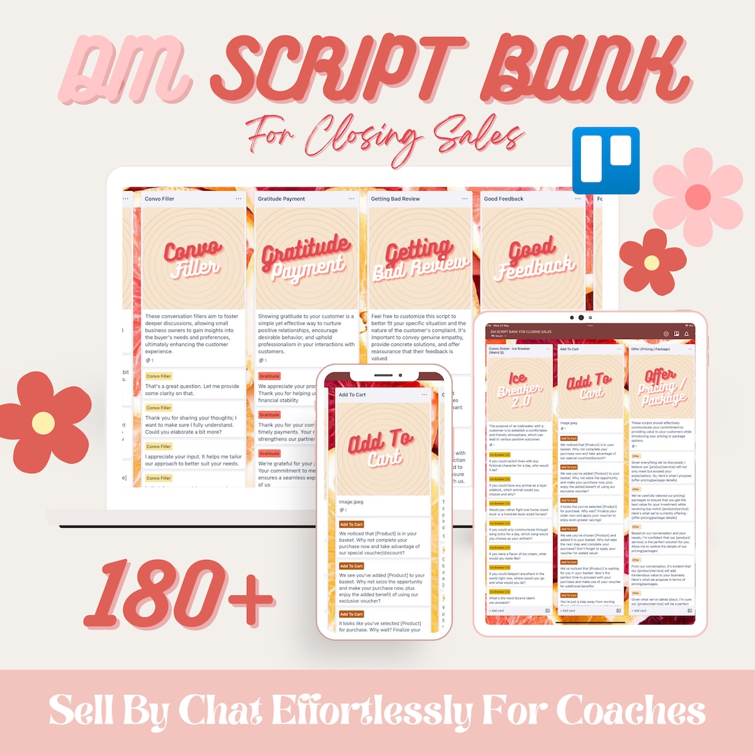 Trello DM Sales Closing Scripts Bank for Coach, Coaching Tools Coaching ...