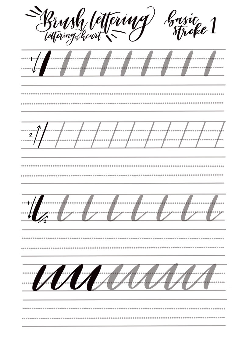 Lettering Worksheet / Instant Download / Practice Worksheet | Etsy