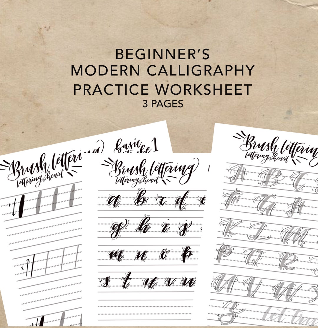 Lettering Worksheet / Instant Download / Practice Worksheet - Etsy