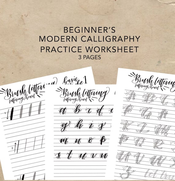 Lettering Worksheet / Instant Download / Practice Worksheet | Etsy