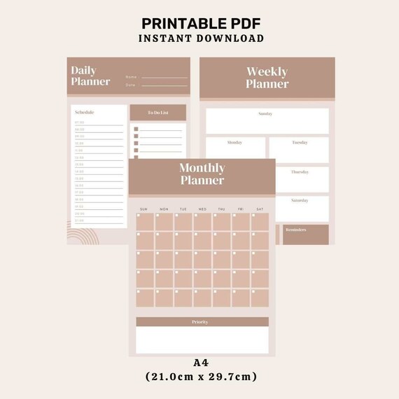 Printable Weekly Planner Aesthetic Weekly Planner Printable | Etsy