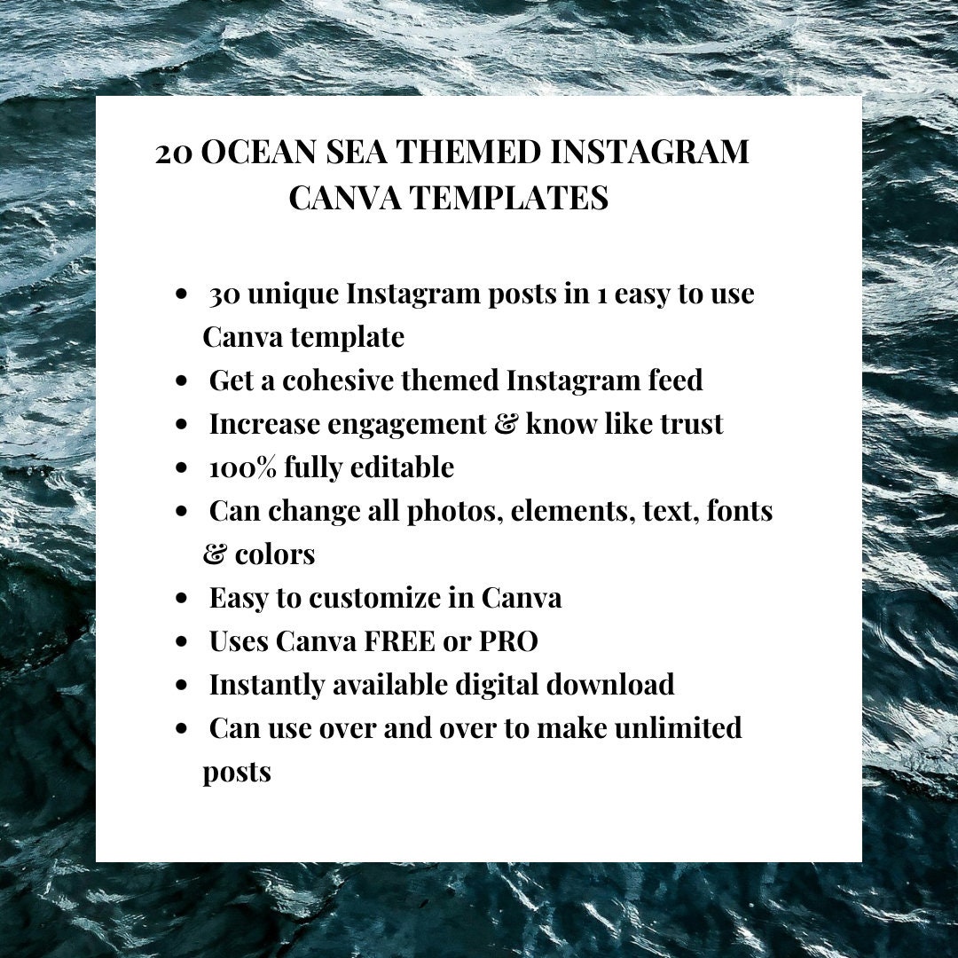 Ocean Sea Social Media Posts, Summertime Engagement Social Media Posts ...