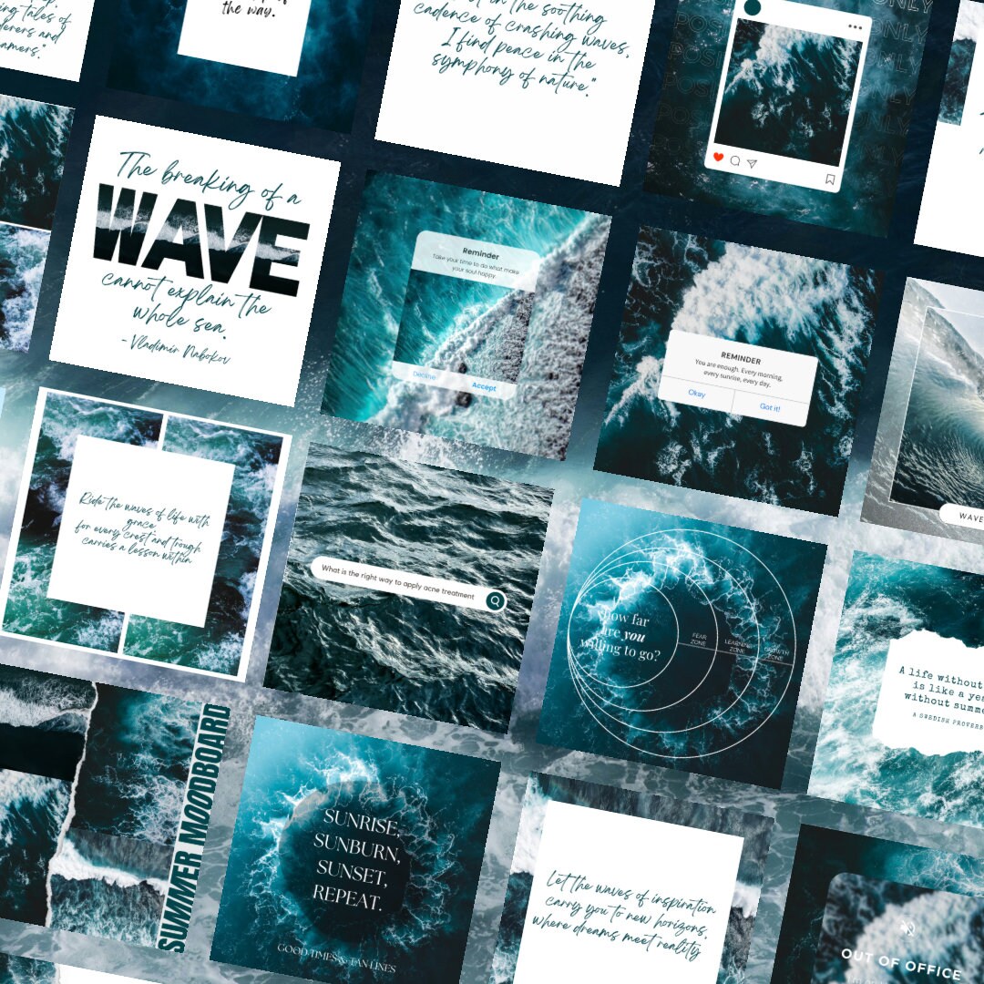 Ocean Sea Social Media Posts, Summertime Engagement Social Media Posts ...