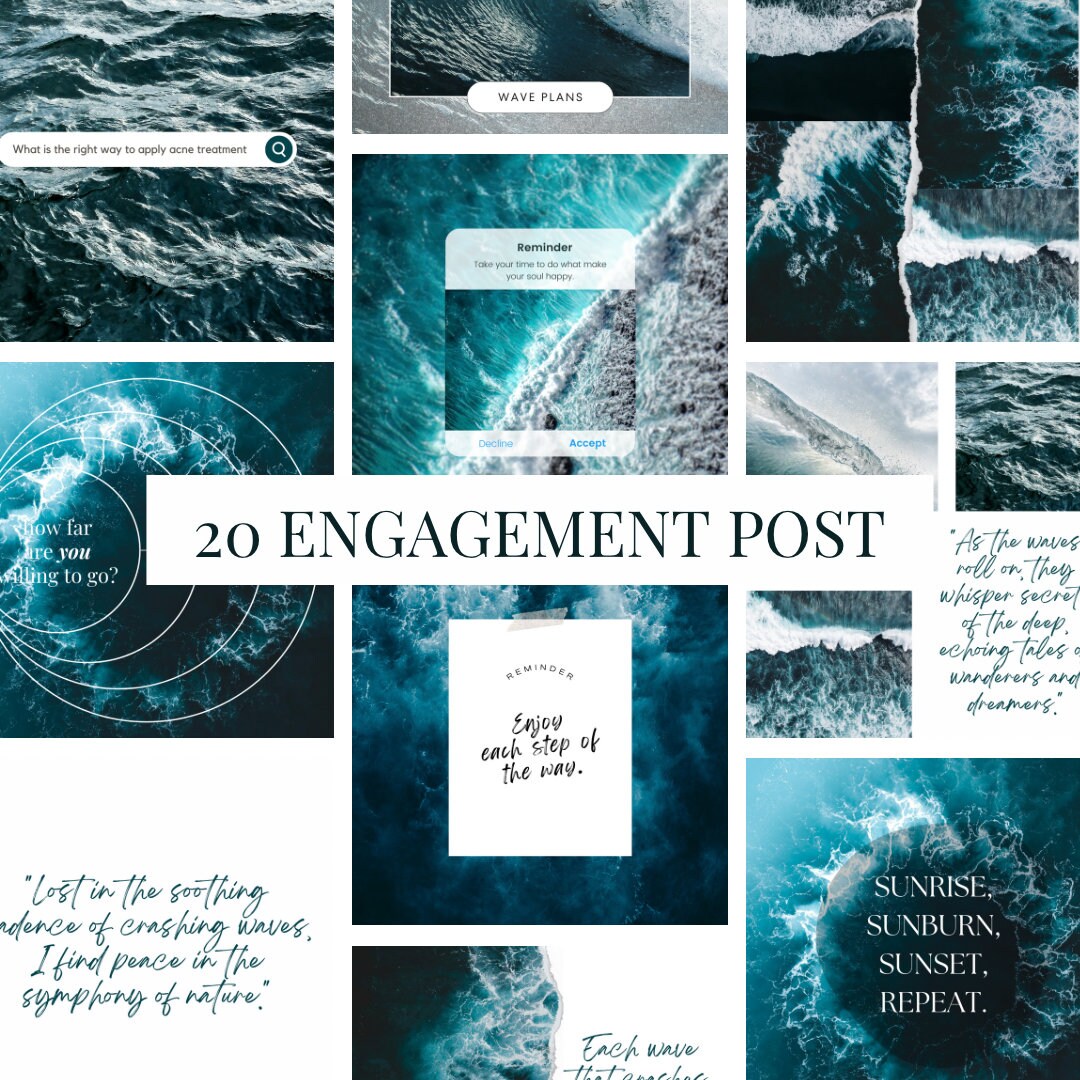 Ocean Sea Social Media Posts, Summertime Engagement Social Media Posts ...