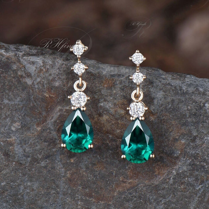 Emerald Earrings - Etsy