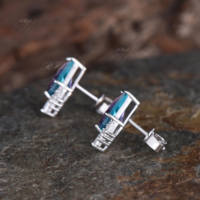 Unique Kite Alexandrite Earrings June Birthstone Color Change ...