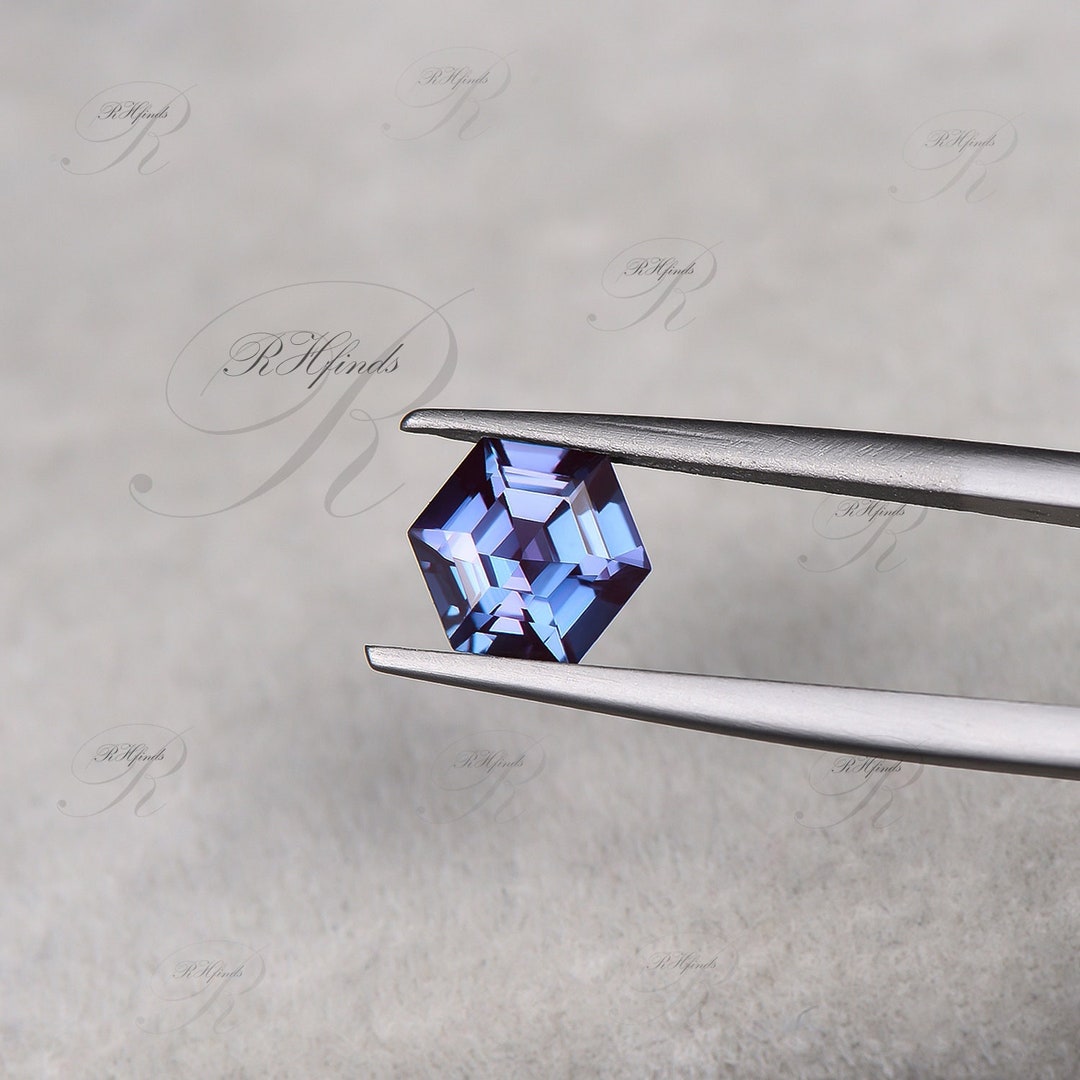 6x6mm/7x7mm Hexagon Cut Alexandrite Color Change Gemstone June ...