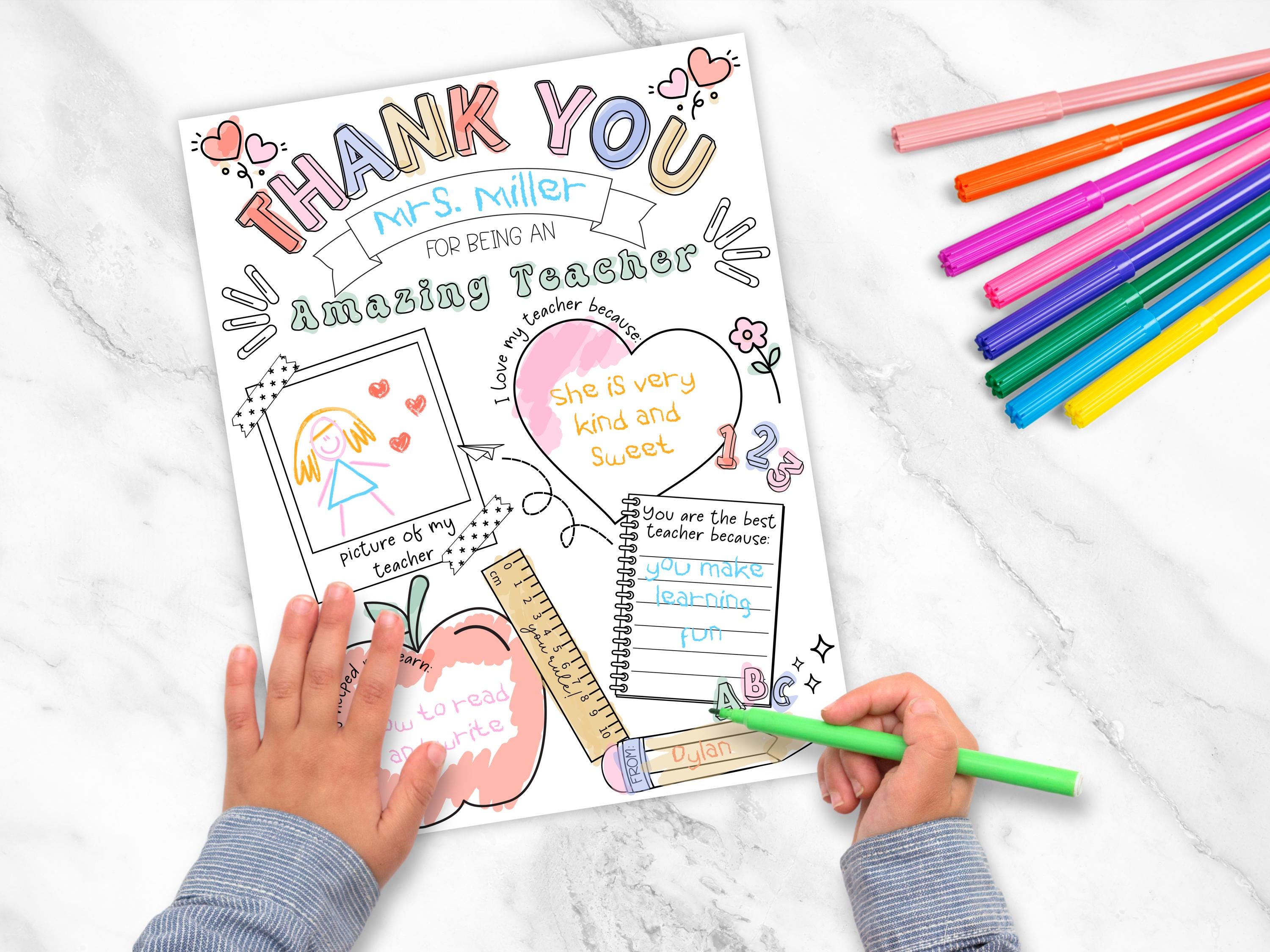 All About My Teacher Printable, Teacher Appreciation Printable, Teacher ...