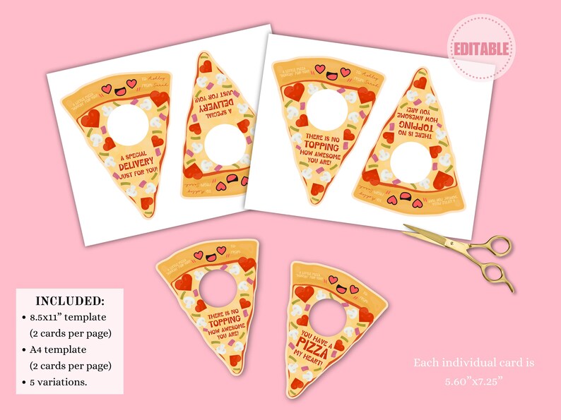 Pizza Play Dough Valentine Cards: Printable Non-candy Valentines ...
